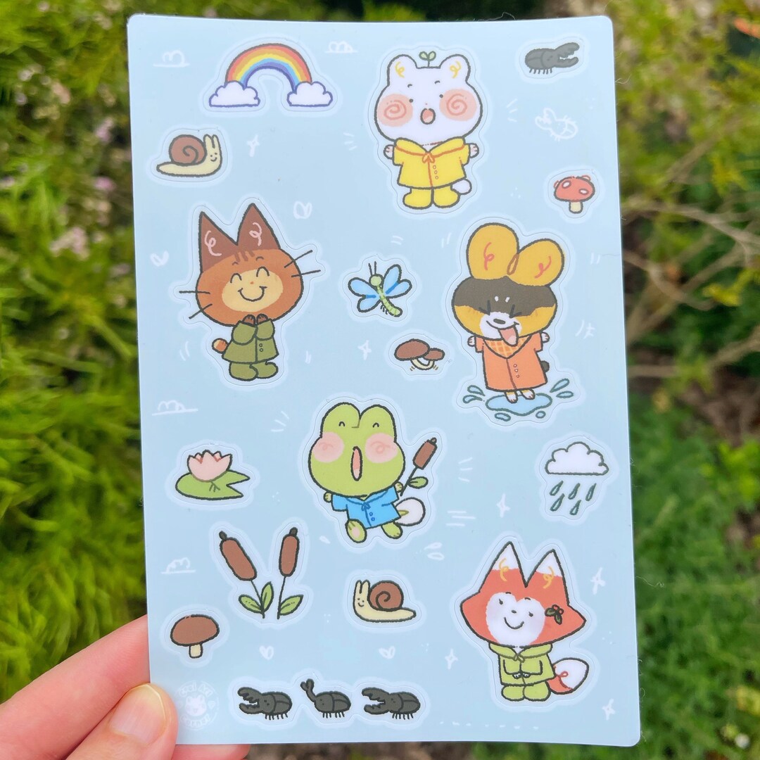 Rainy Day Sticker Sheet | Premium Vinyl Sticker | Sticker Sheet ...