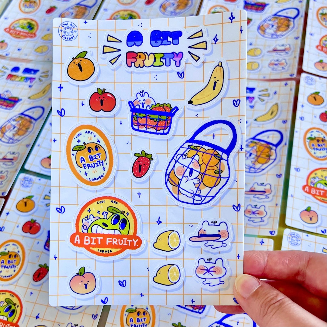 A Bit Fruity Sticker Sheet | Vinyl Stickers | Sticker Sheet, Bullet ...