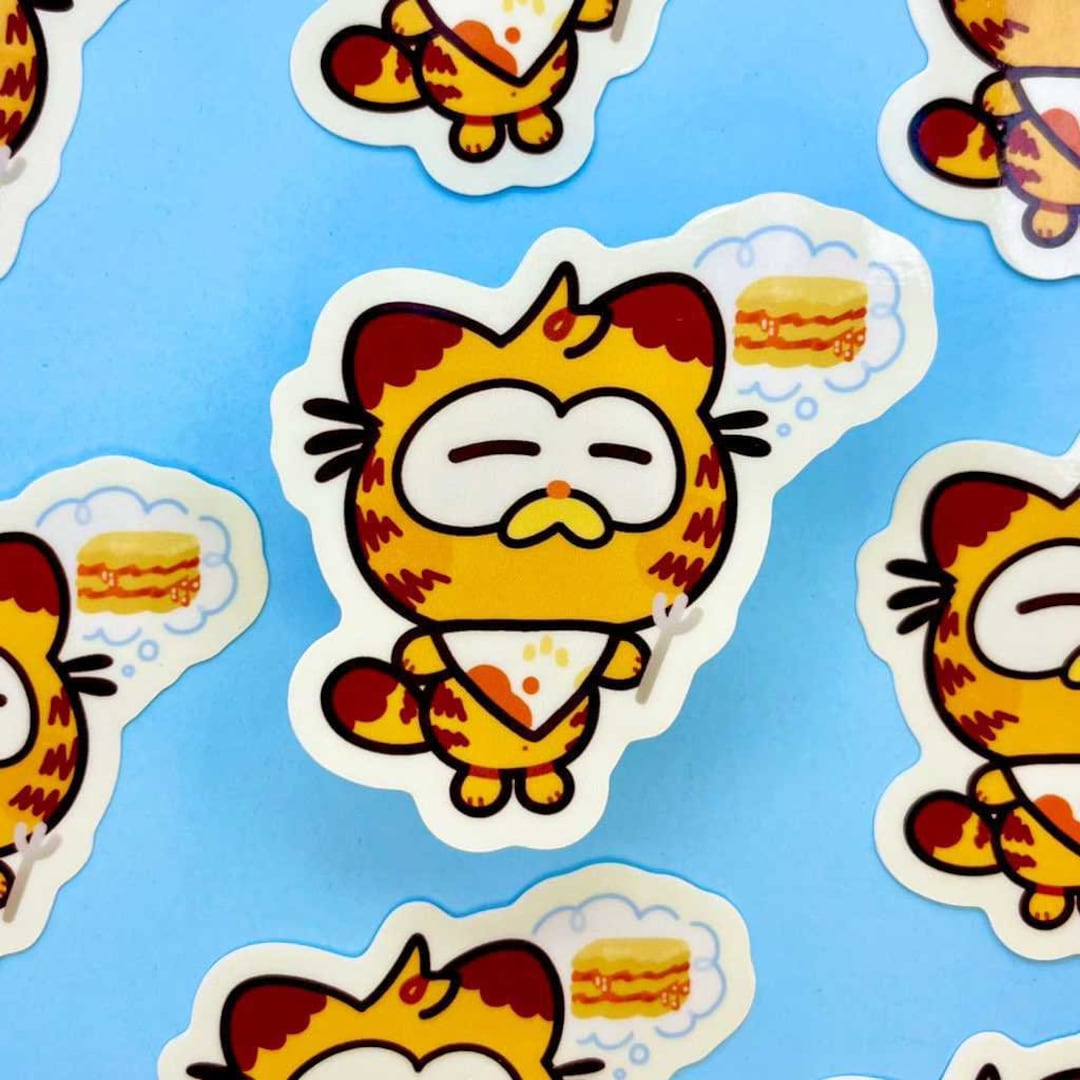 Hungry Lasagna Kitty Sticker - Etsy