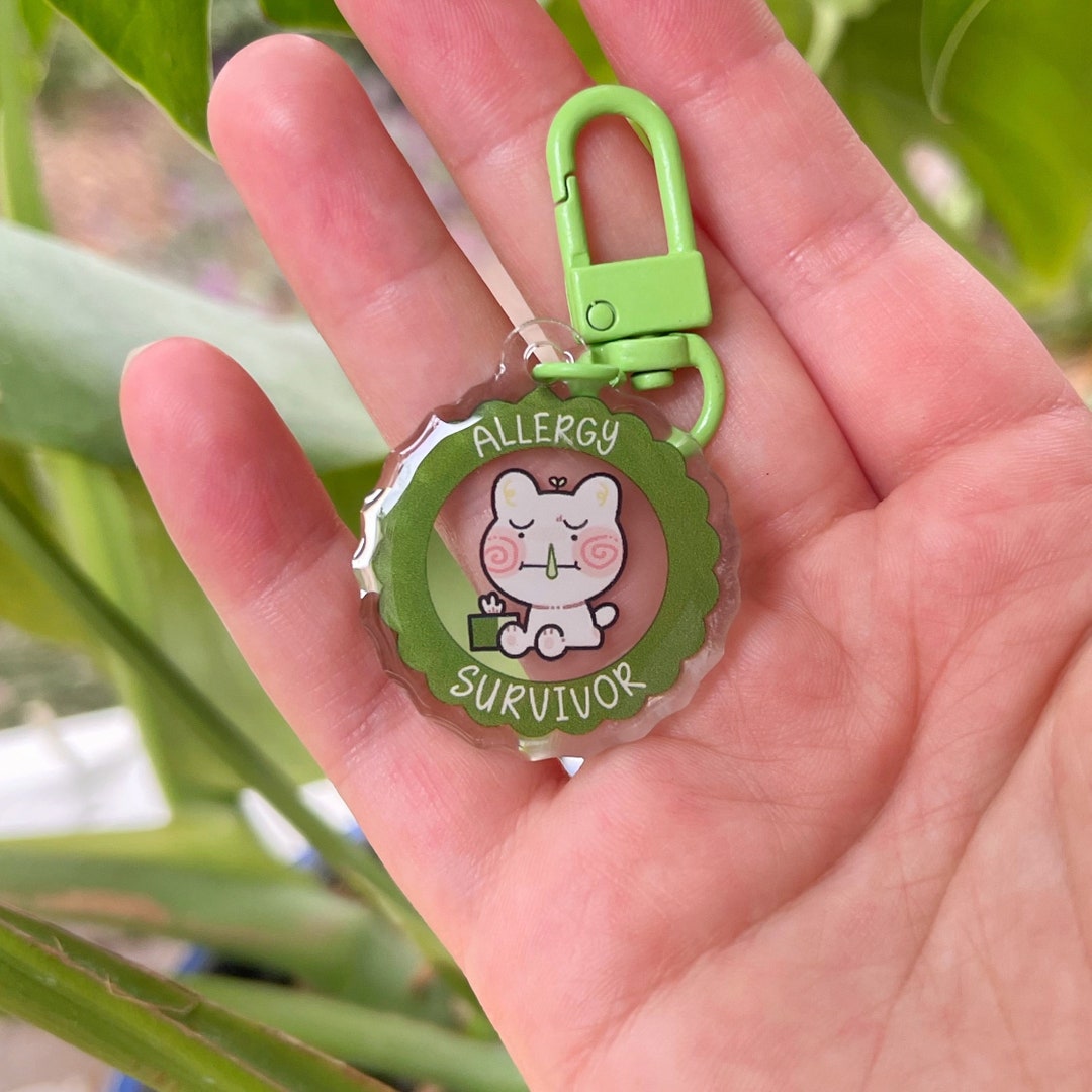 Allergy Survivor Keychain | Acrylic Charm | Large Keychain | Acrylic ...