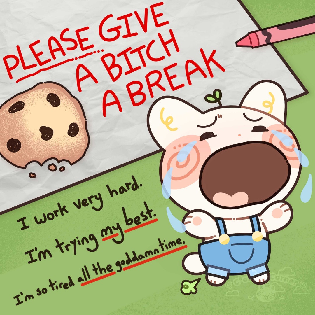 Please Give A B*tch A Break Sticker | Premium Vinyl Sticker | Sticker ...