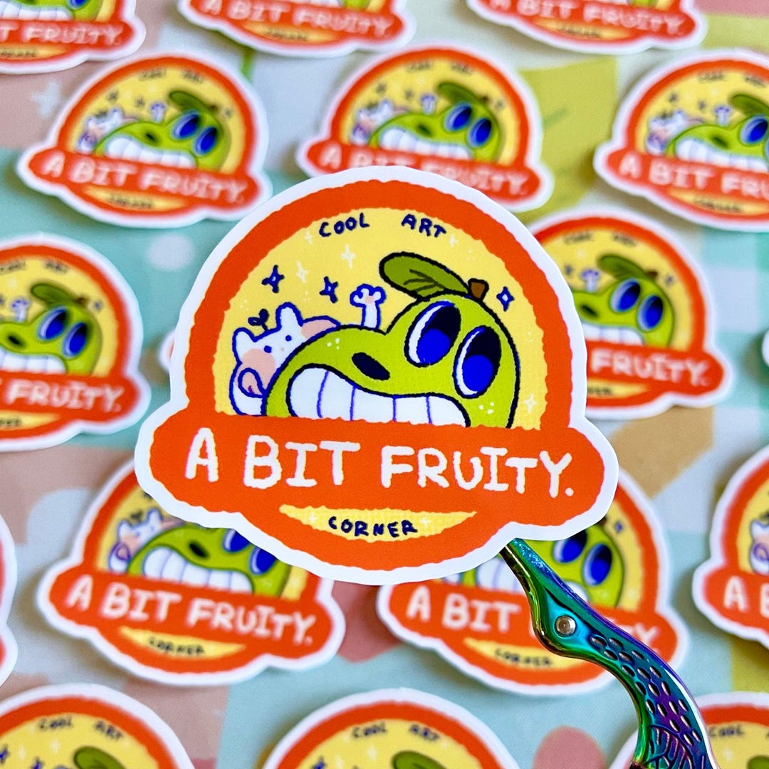A Bit Fruity Sticker | Premium Vinyl Sticker | Sticker Sheet, Bullet ...