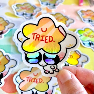 You Tried Sticker | Premium Vinyl Sticker | Sticker Sheet, Bullet ...