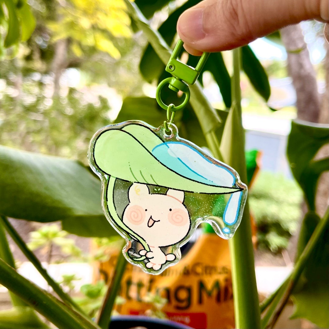 Kitty Leaf Umbrella Keychain Acrylic Charm Large Keychain Acrylic ...