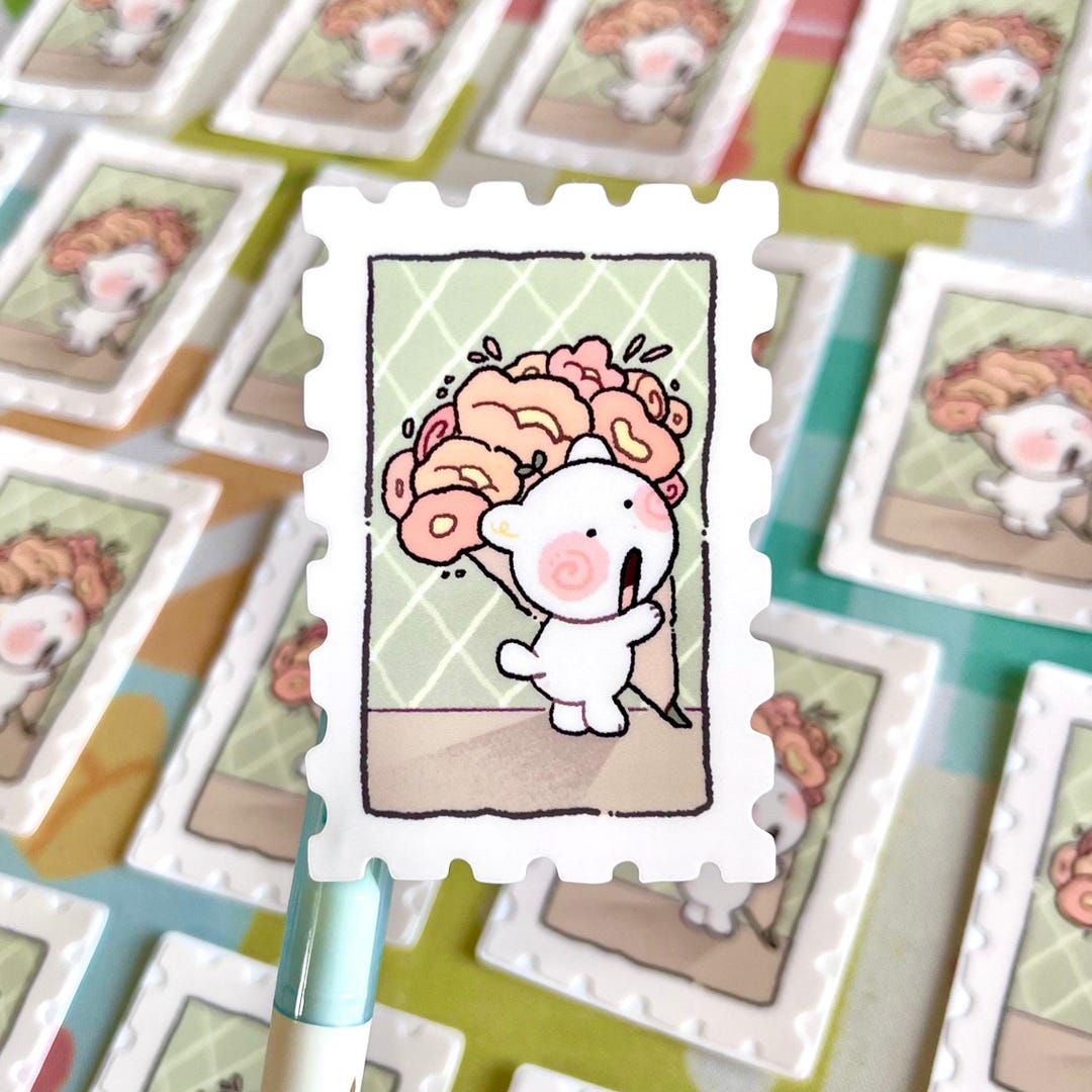 Sprouts' Bouquet Stamp Sticker | Premium Vinyl Sticker | Sticker Sheet ...