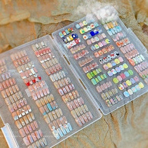 Press on Nails Storage Box | Reusable Organization Nail Box | Large ...