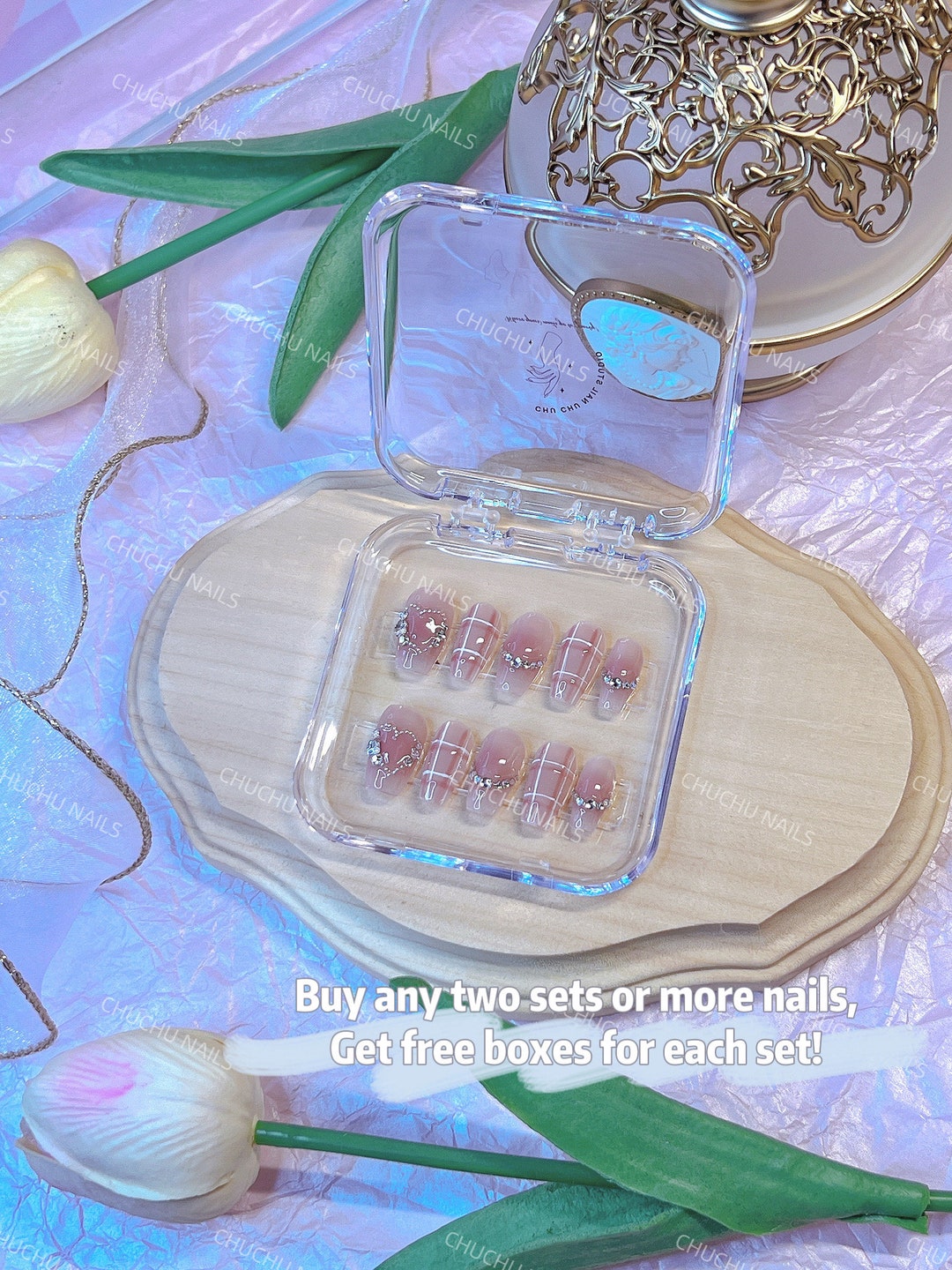 Press on Nails Storage Box Reusable Organization Nail Box - Etsy