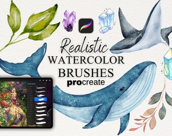 Realistic Watercolor Procreate Brushes Painting Kit for Procreate iPad ...