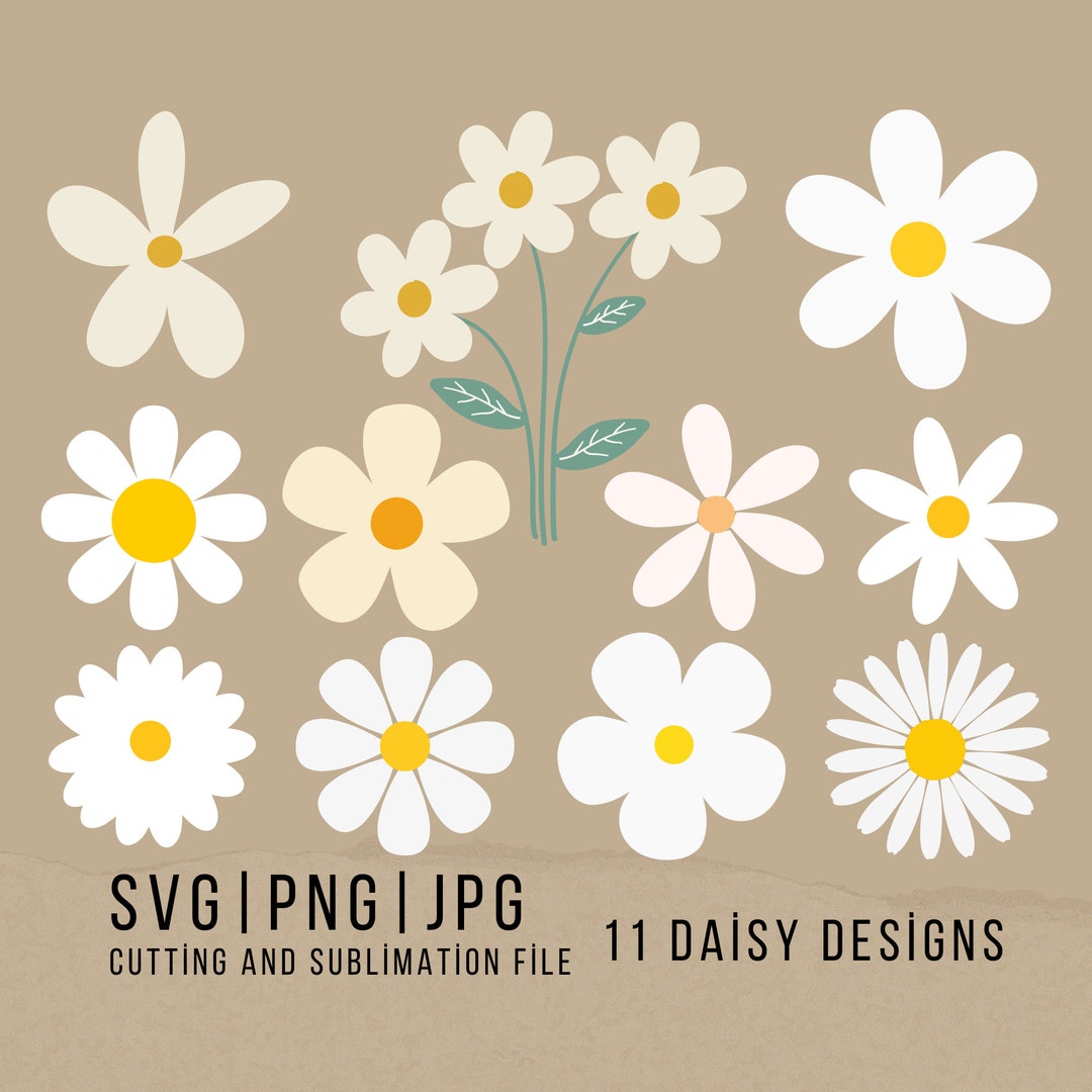 Daisy SVG Bundle, Daisy Flower Svg Files for Cricut, Clipart Cut Files ...