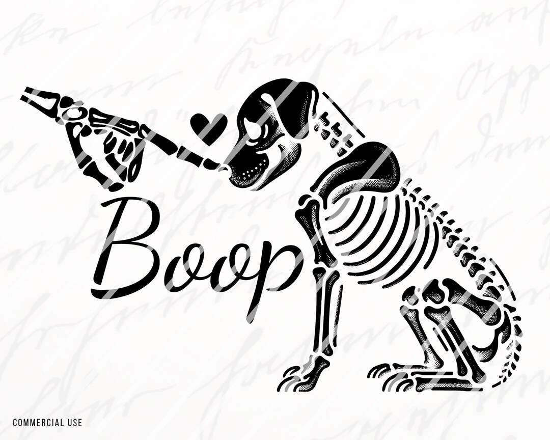 Dog Skeleton Boop Halloween SVG PNG Files, Funny Dog Skeleton Png, Dog ...