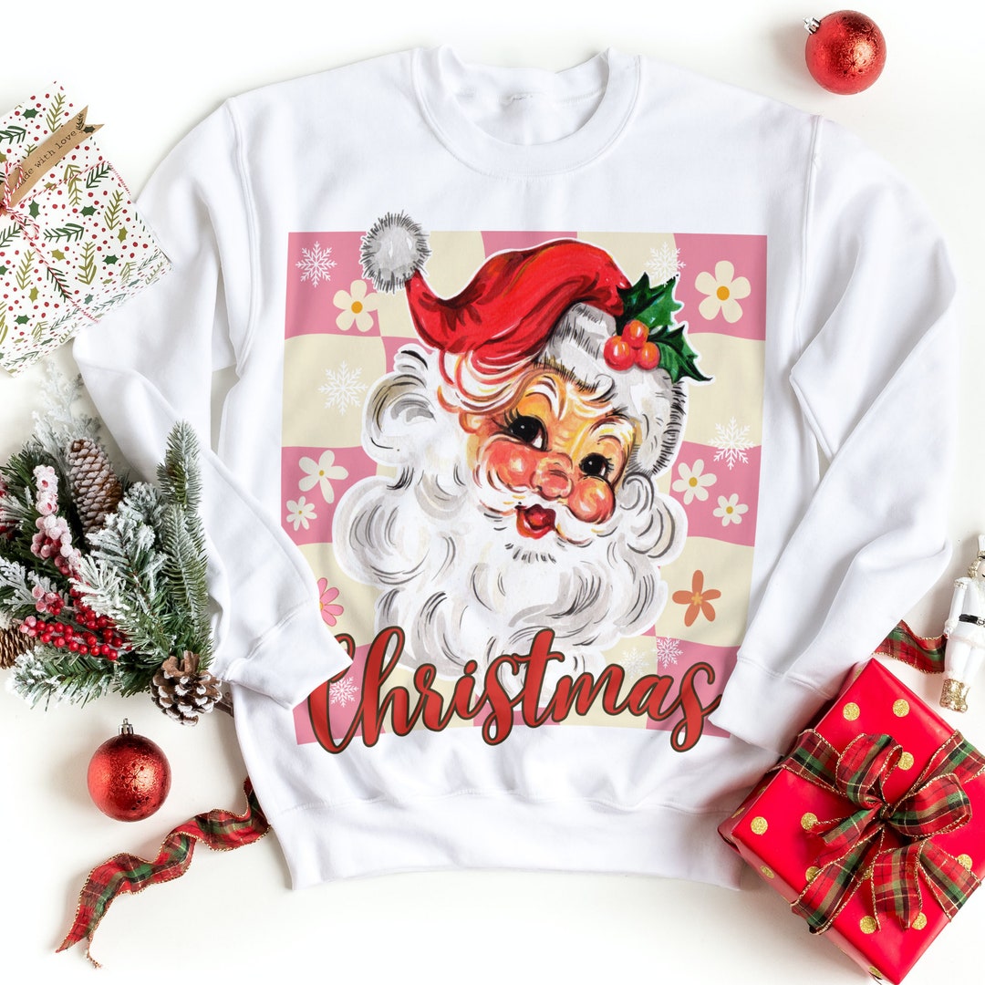 Checkered Santa Claus Png Retro Santa PNG Merry Christmas - Etsy
