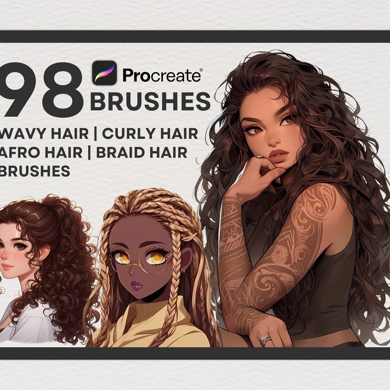 Curly Hair Art - Etsy