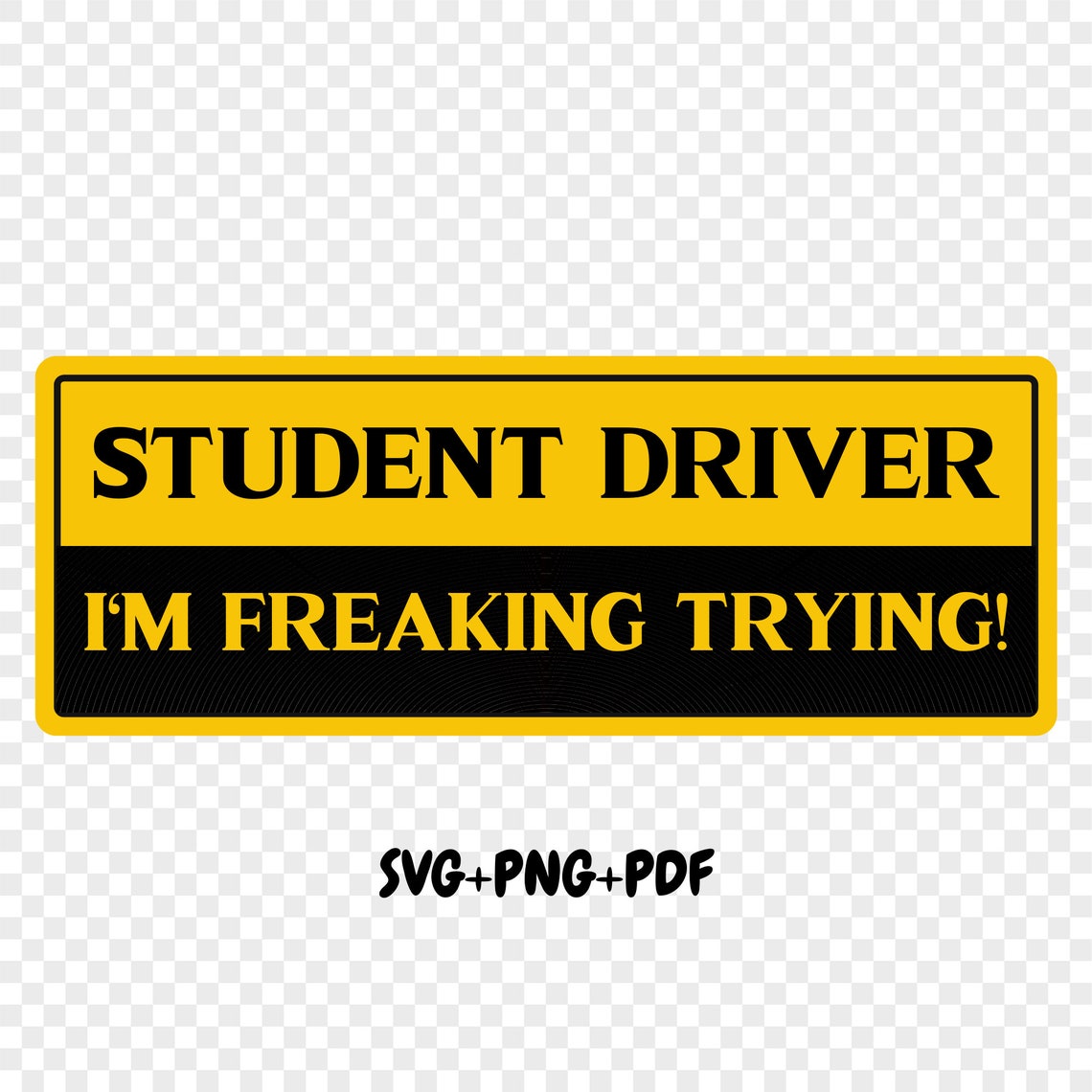Beginner Driver, Student Driver Svg, Png, Pdf, New Driver Funny Svg ...