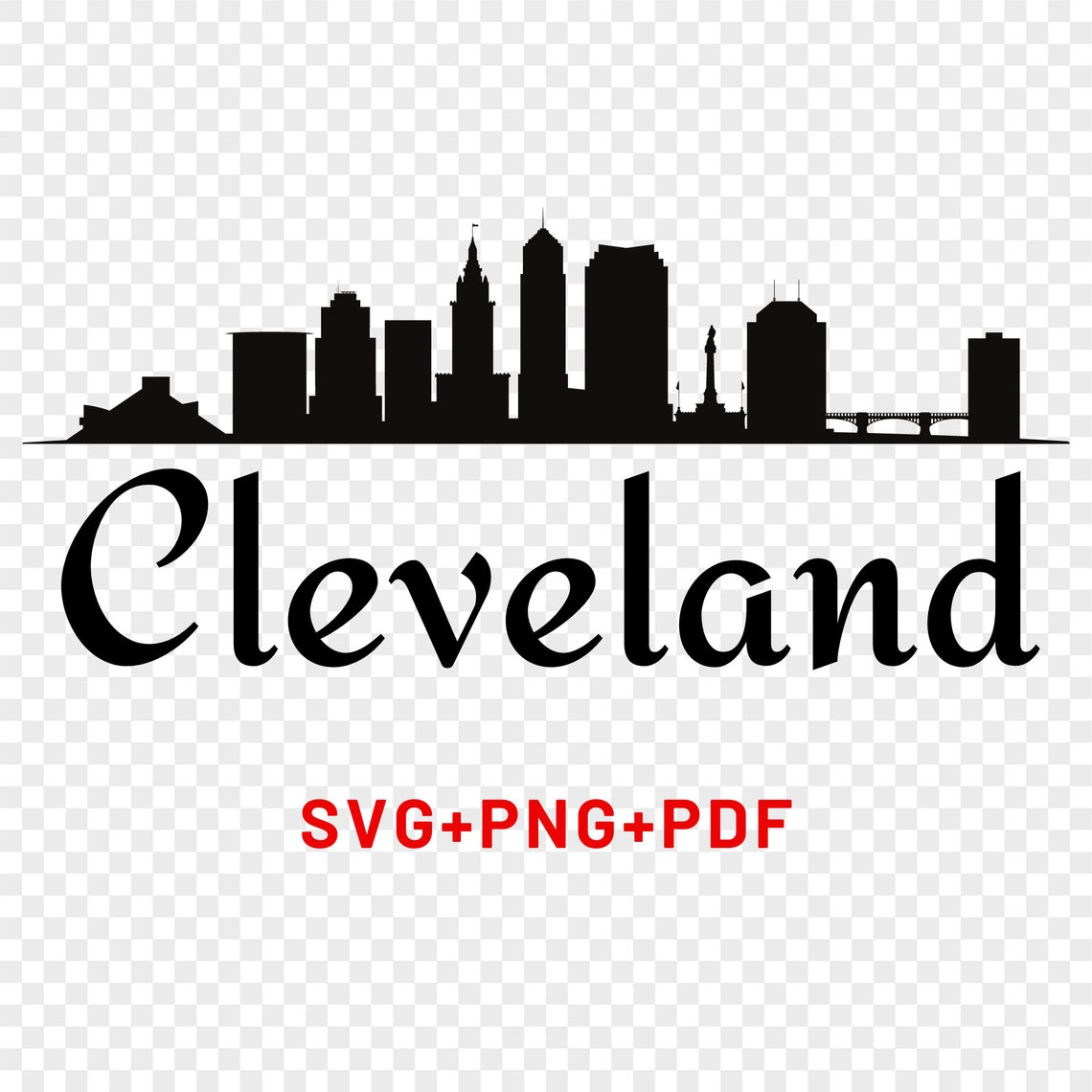 Cleveland Svg, Png Lettering, Cleveland Skyline, Cleveland Print Gift ...
