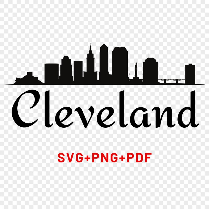 Cleveland Svg, Png Lettering, Cleveland Skyline, Cleveland Print Gift ...