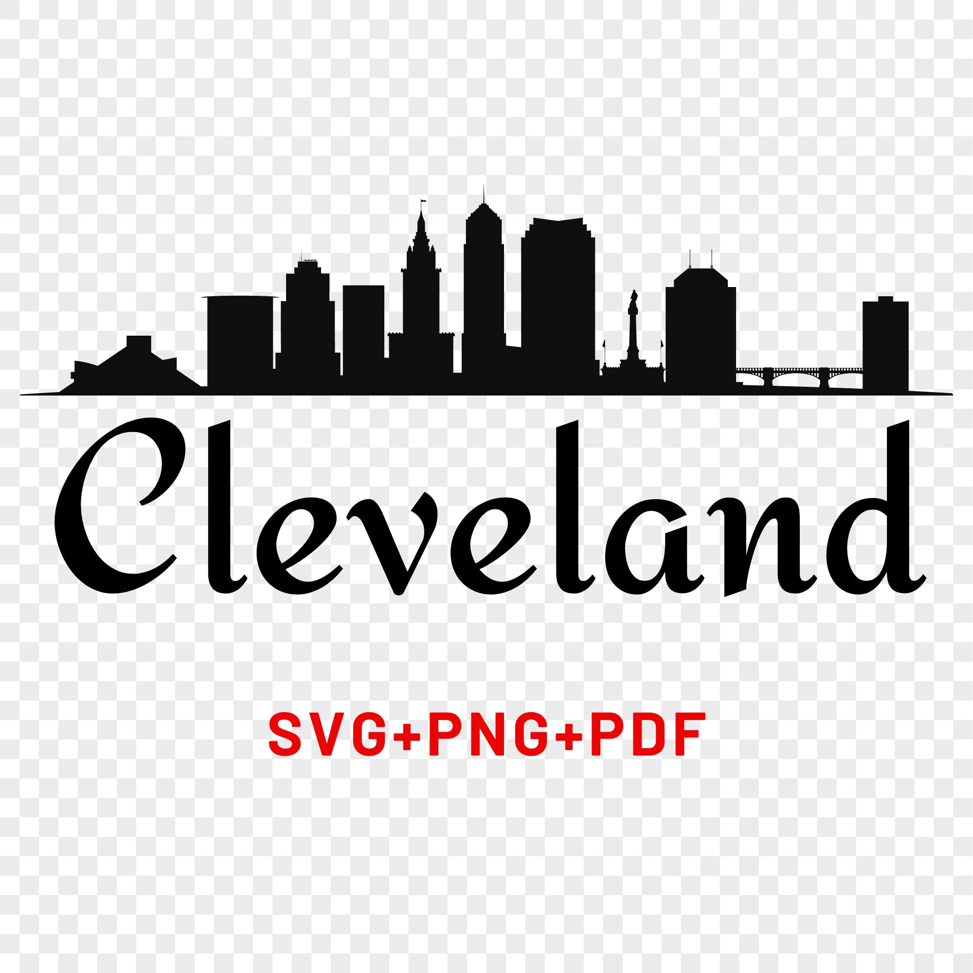 Cleveland Svg, Png Lettering, Cleveland Skyline, Cleveland Print Gift ...