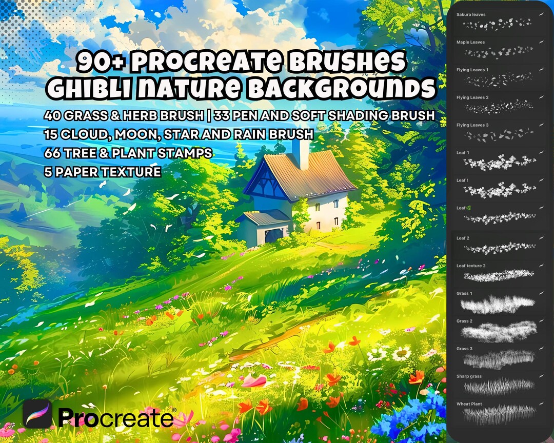 Procreate Nature Brushes – Anime & Realistic Landscape Essentials ...