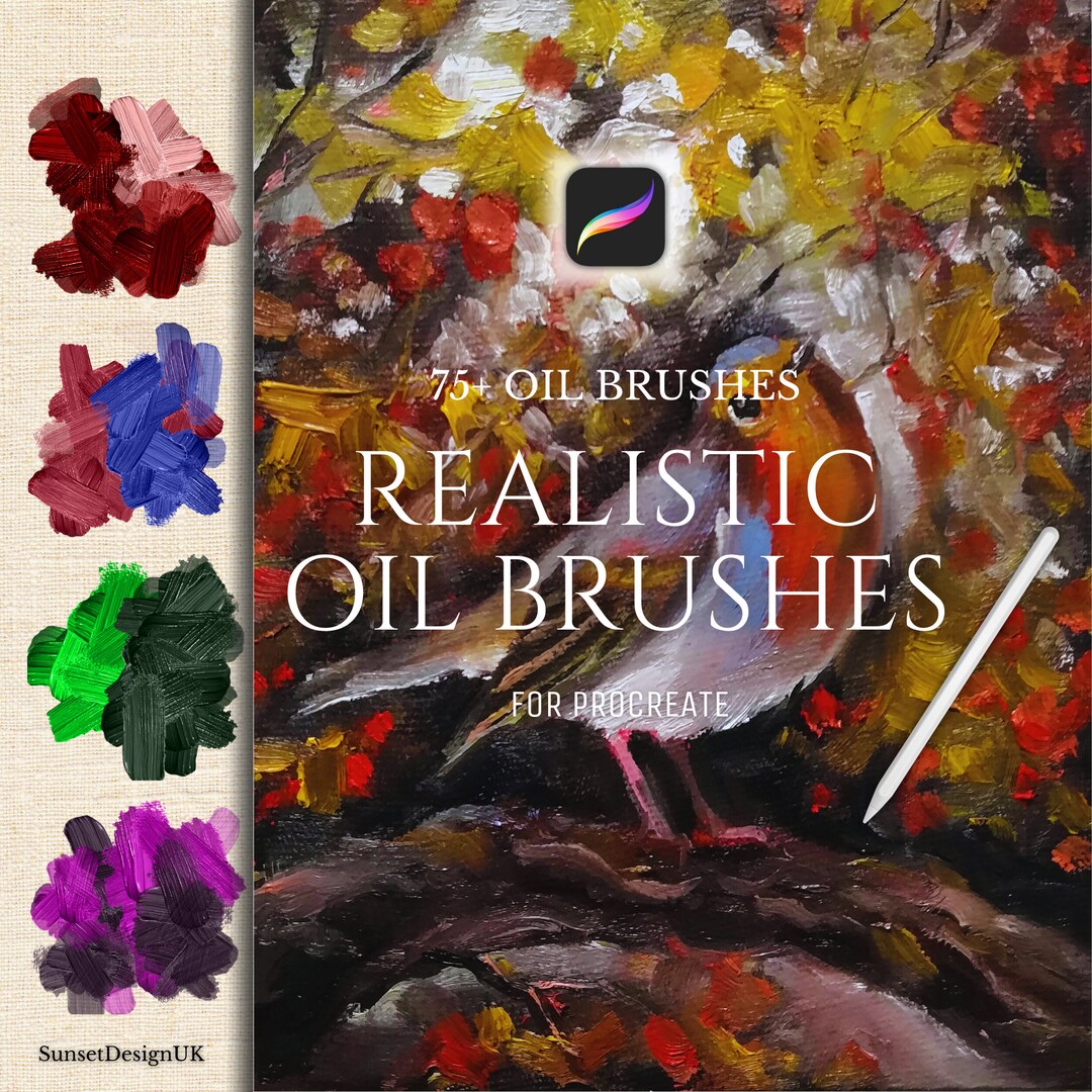 Realistic Oil Procreate Brushes Painting Kit for Procreate iPad Brushes ...