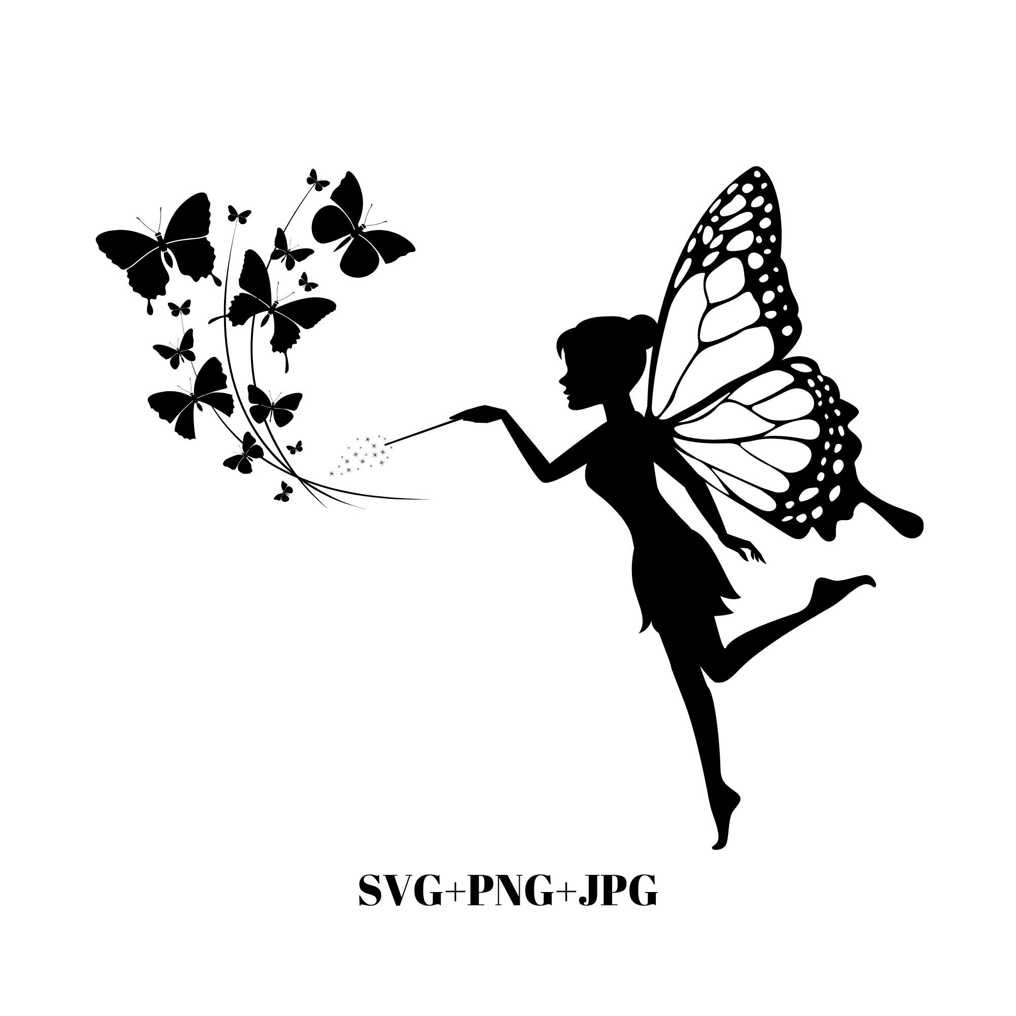 Fairy Svg Stencil, Fairy Svg for Cricut, Fairy Svg Png, Fairy SVG ...