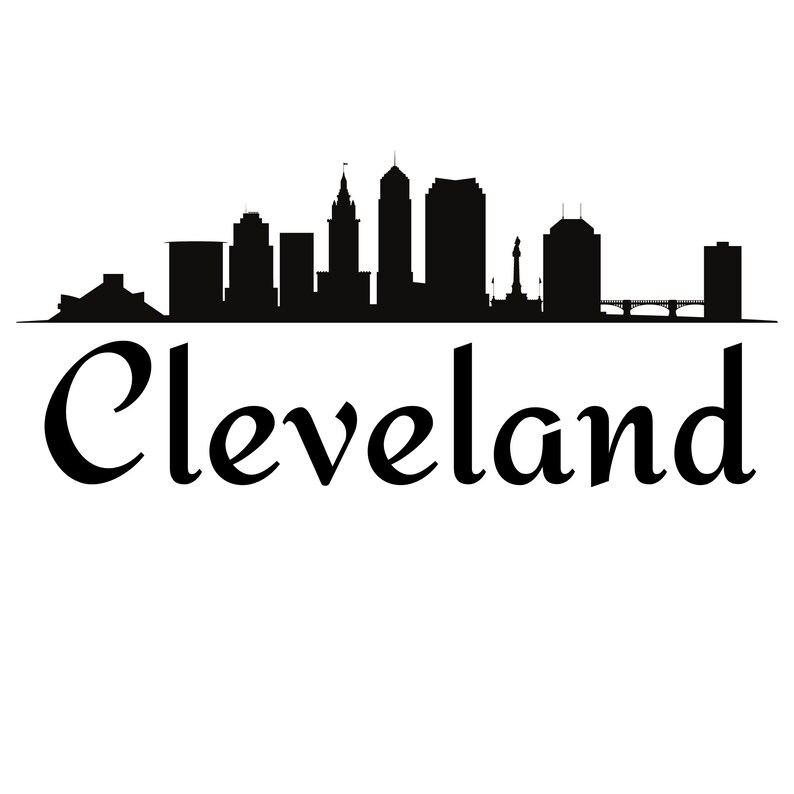Cleveland Svg, Png Lettering, Cleveland Skyline, Cleveland Print Gift ...