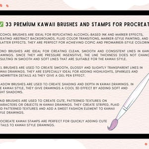 Kawaii Drawing Kit for Procreate | Cute Animal Stamp Brushes Set ...