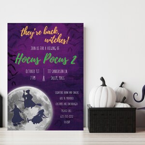 Hocus Pocus Party Invitation Halloween Movie Night Hocus - Etsy