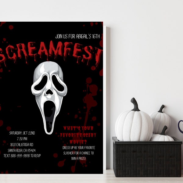 Ghost Face Invitations - Etsy
