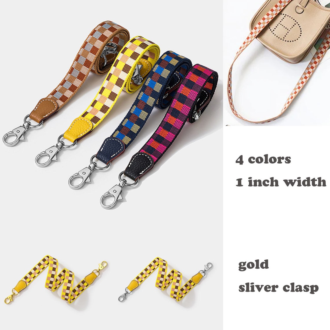 12.5cm Square Grid Replacement Strap Fashion Shoulder - Etsy