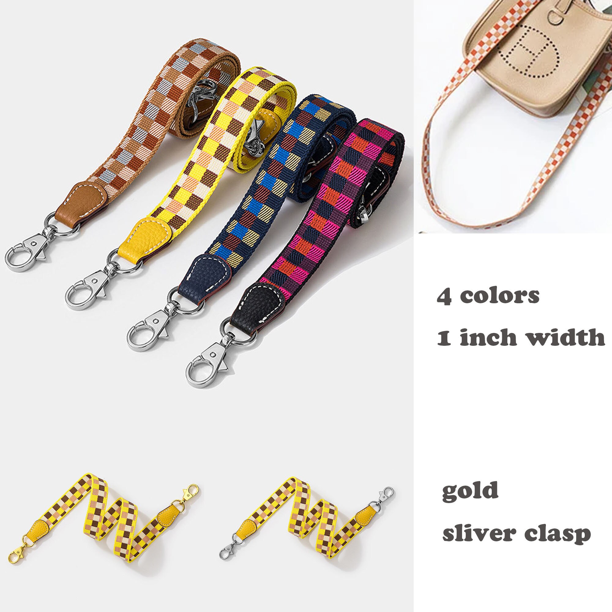 1"(2.5cm) Square Grid Replacement Strap Fashion Shoulder Straps for ...