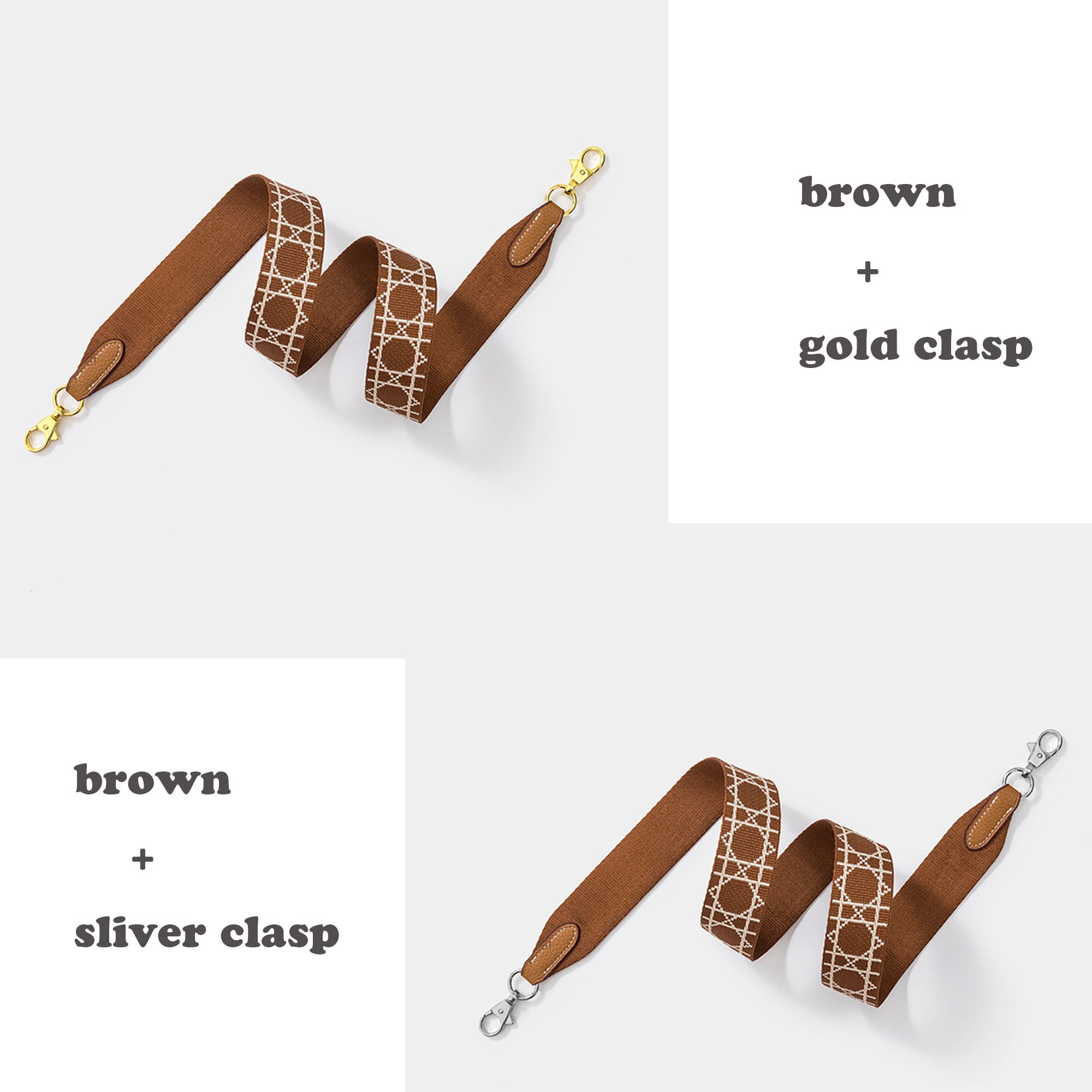 1.5'' Classic Grid Spider Web Pattern Designer Bag Straps Fashion ...