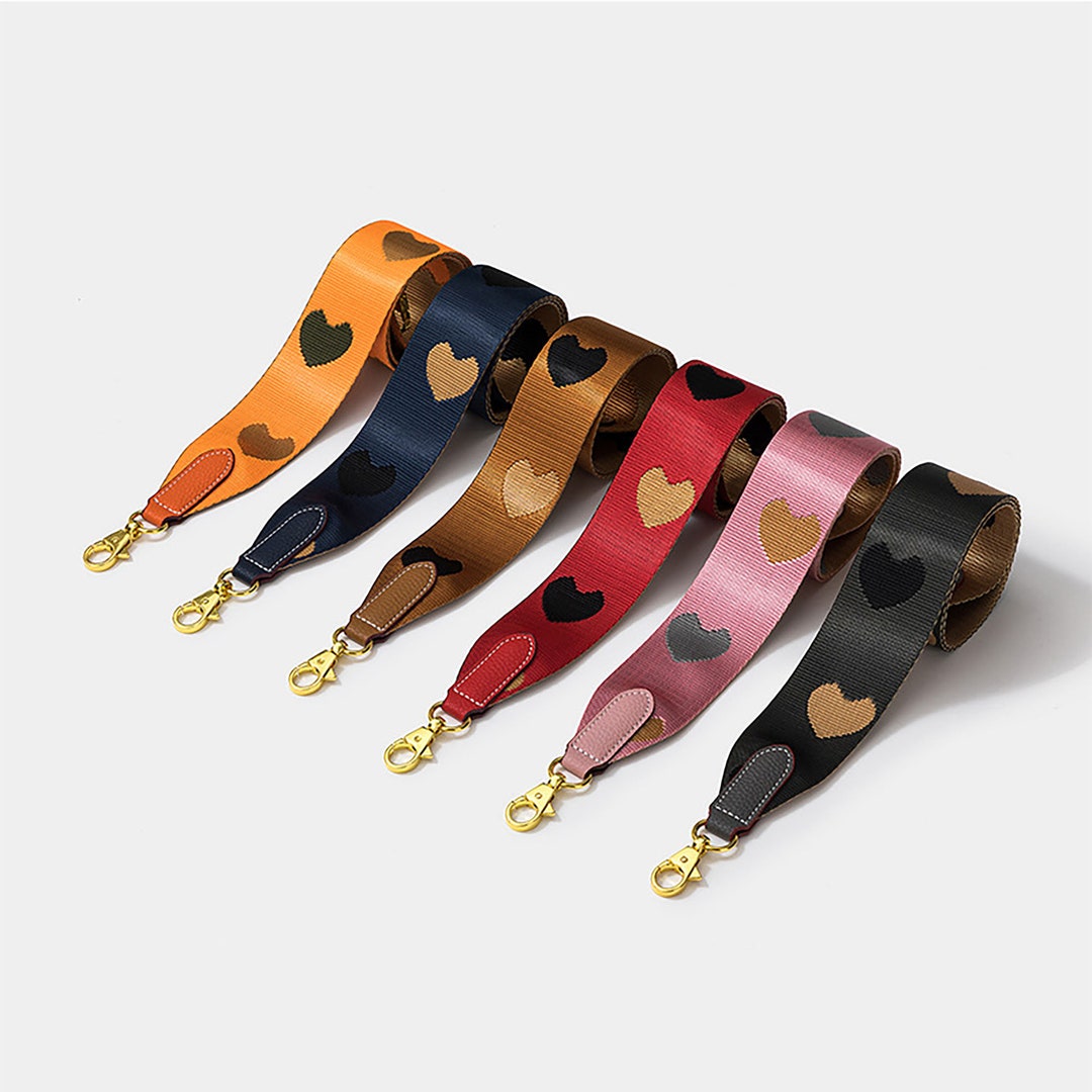 Heart Design Webbing 2 Inch Wide Different Length Crossbody Strap ...