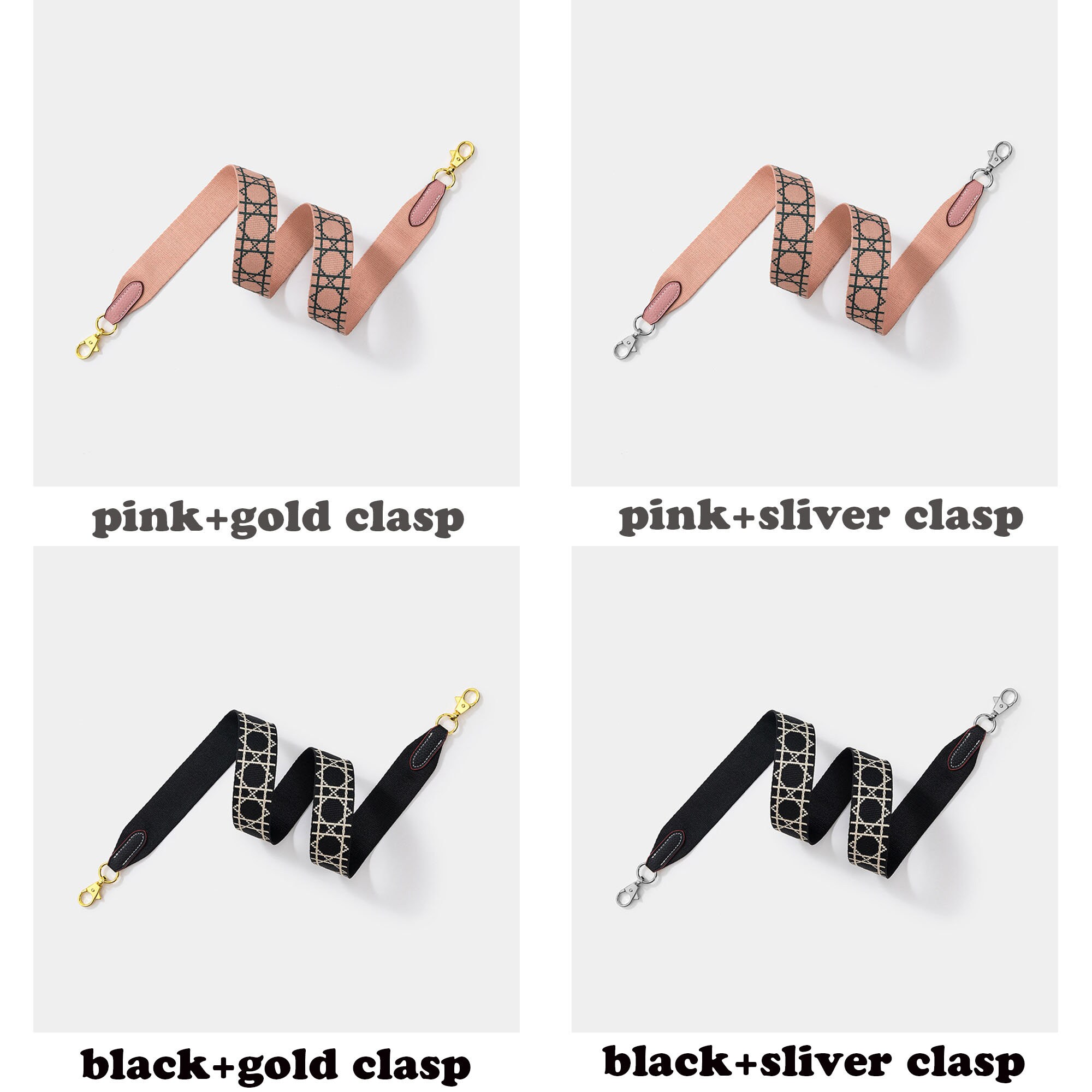 1.5'' Classic Grid Spider Web Pattern Designer Bag Straps Fashion ...