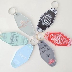 100 Pieces Custom Retro Motel Keychain Tag, Vintage Hotel Key Tag ...