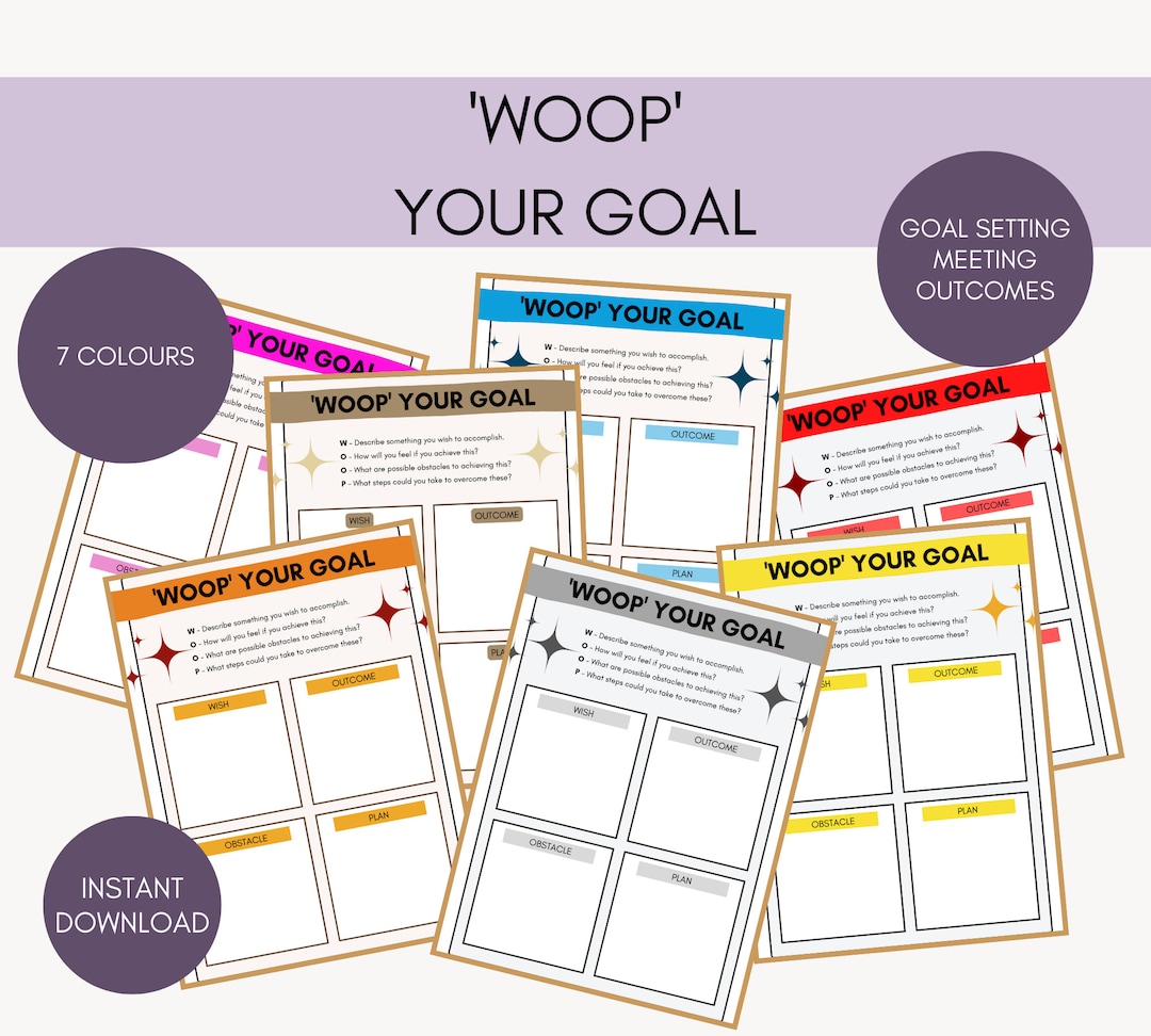 WOOP Your Goal Goal Setting, Outcomes, Action Plan & Inspiration. 7 ...