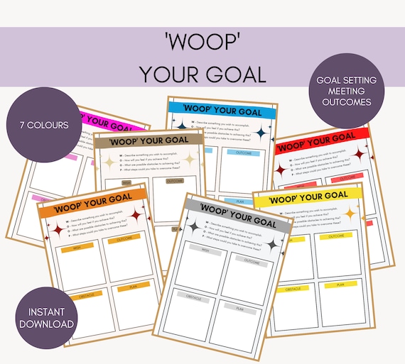 WOOP Your Goal Goal Setting Outcomes Action Plan & - Etsy