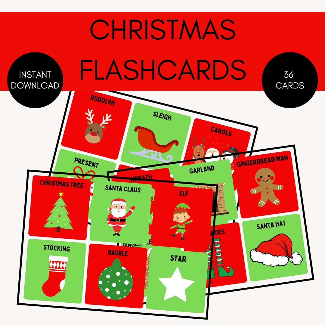 Printable Christmas Themed Flashcards - (SEN, Children, Toddlers ...