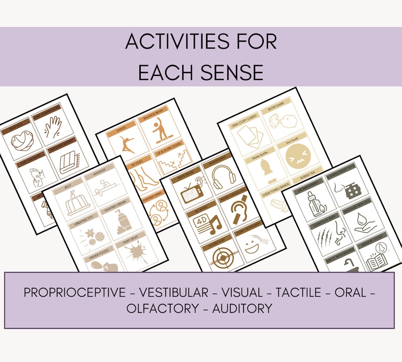 SENSORY DIET Activity Cards - Over 200 - Proprioceptive - Vestibular ...