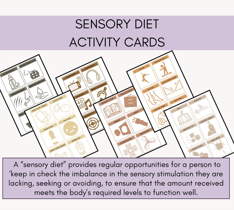 SENSORY DIET Activity Cards - Over 200 - Proprioceptive - Vestibular ...