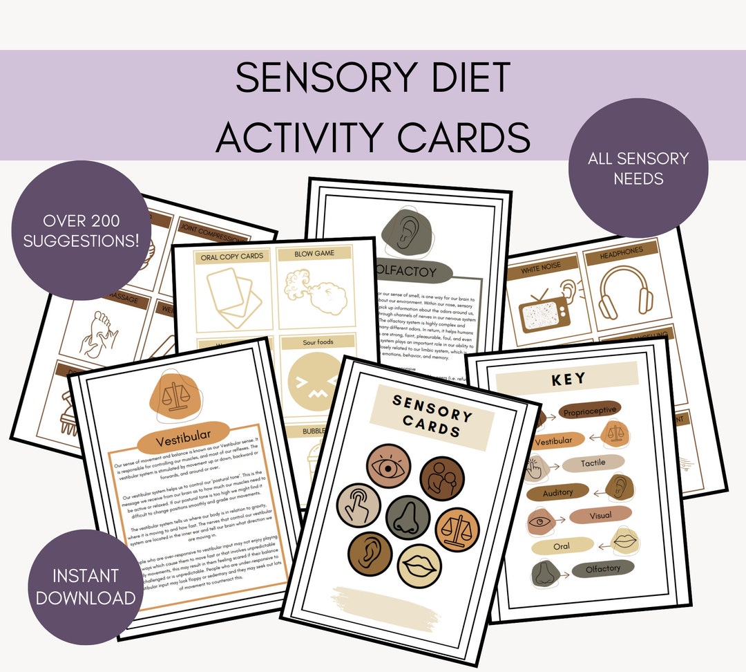 SENSORY DIET Activity Cards - Over 200 - Proprioceptive - Vestibular ...