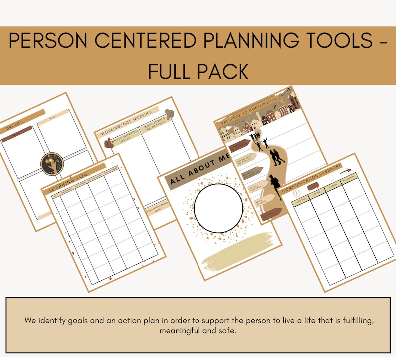 Person Centred Planning Tools - FULL PACK - COFFEE - Printable, Instant ...