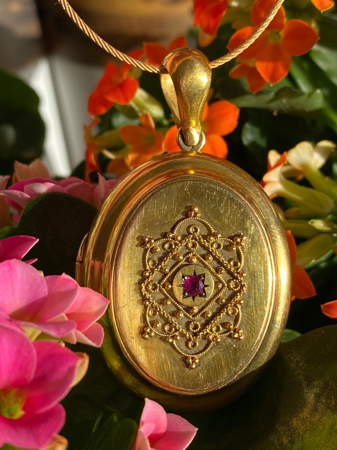 Antique Victorian 15ct Gold Natural Ruby Pendant Locket - Etsy