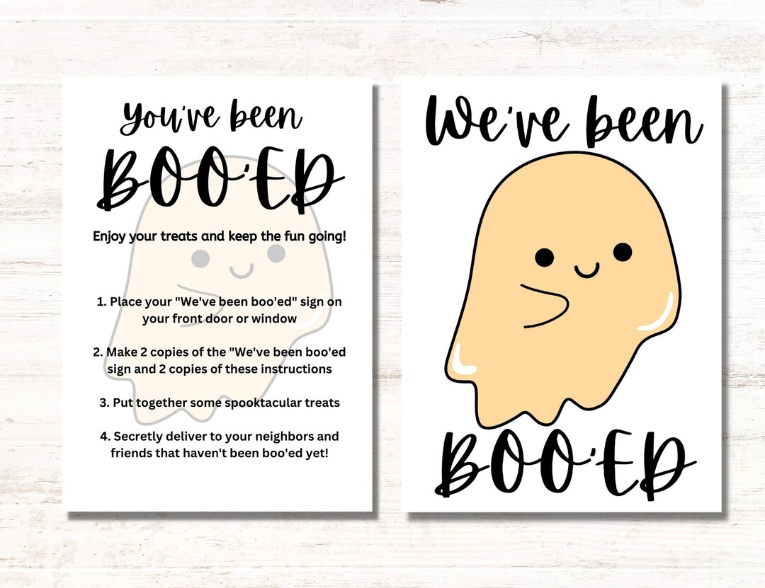 You've Been Boo'ed Printable Game - Etsy