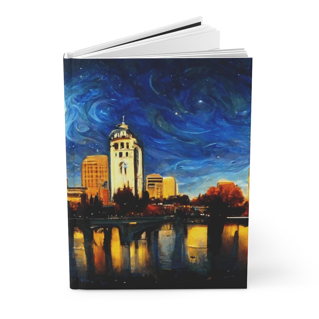 Sacramento Art Painting of Sacramento City Skyline Under a Starry Night ...