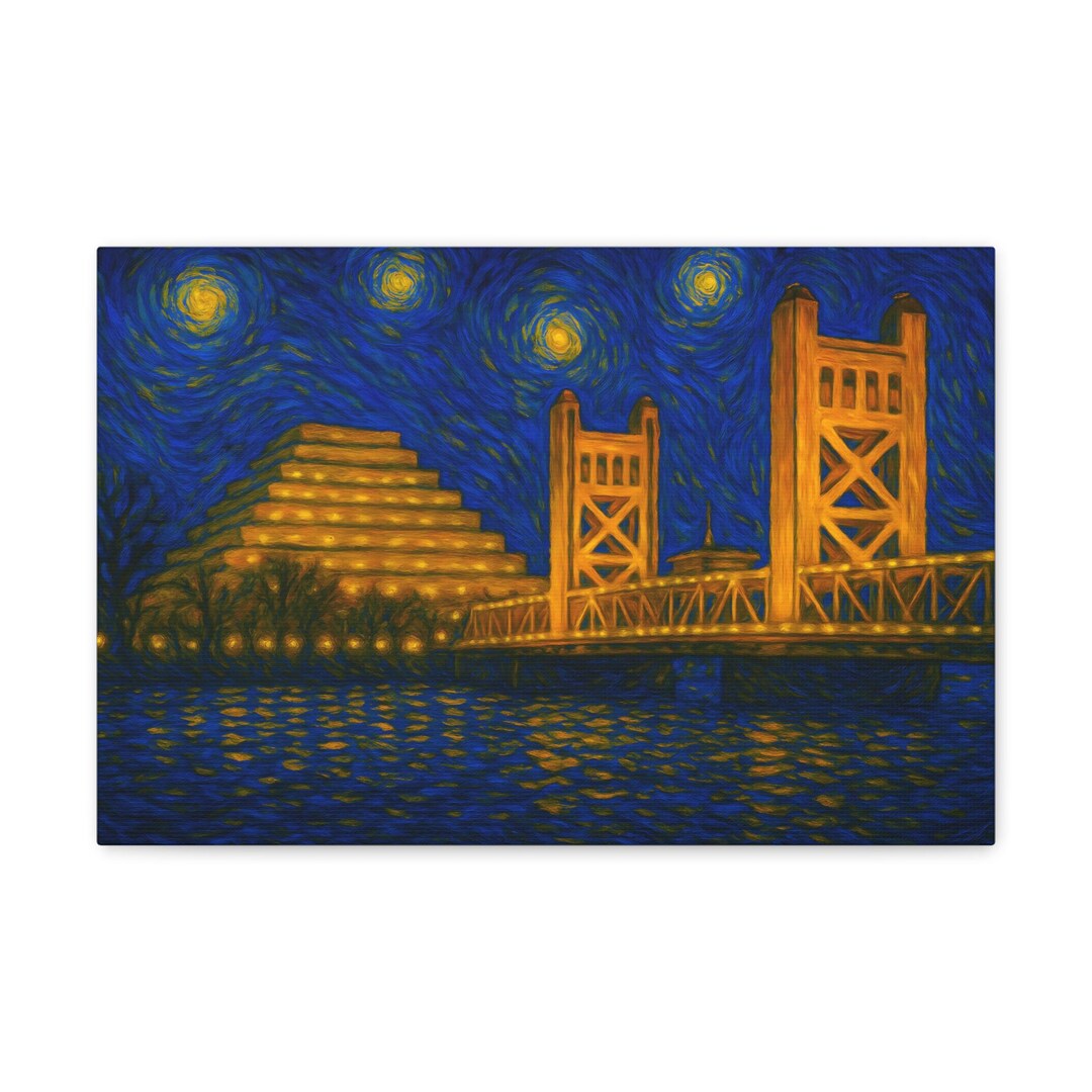 Sacramento Tower Bridge & Ziggurat Pyramid at Night | California ...
