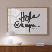 Hola Print, Entryway Sign, Hola Printable Wall Art, Office Print, Home ...