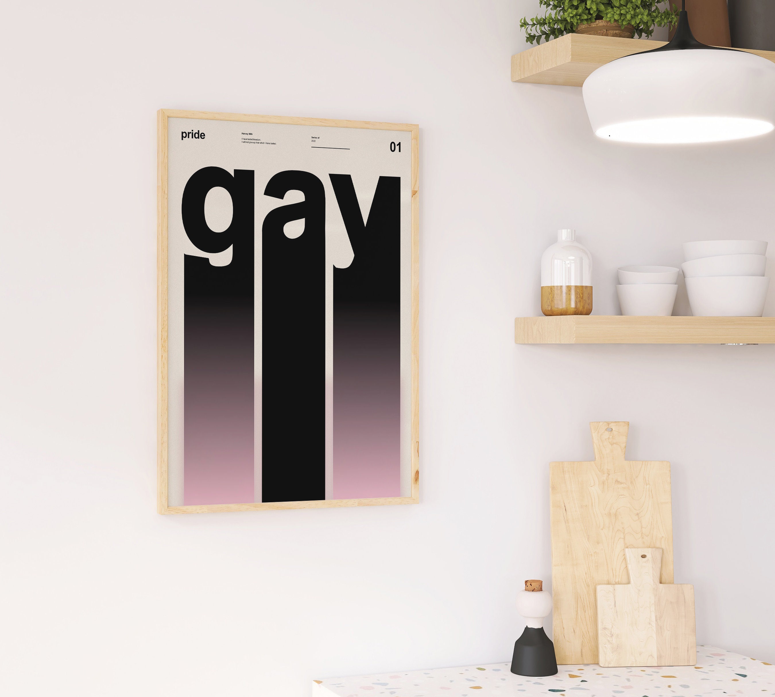 Gay Pride Poster Queer Art Print LGBT Pride Retro Vintage Kitchen ...