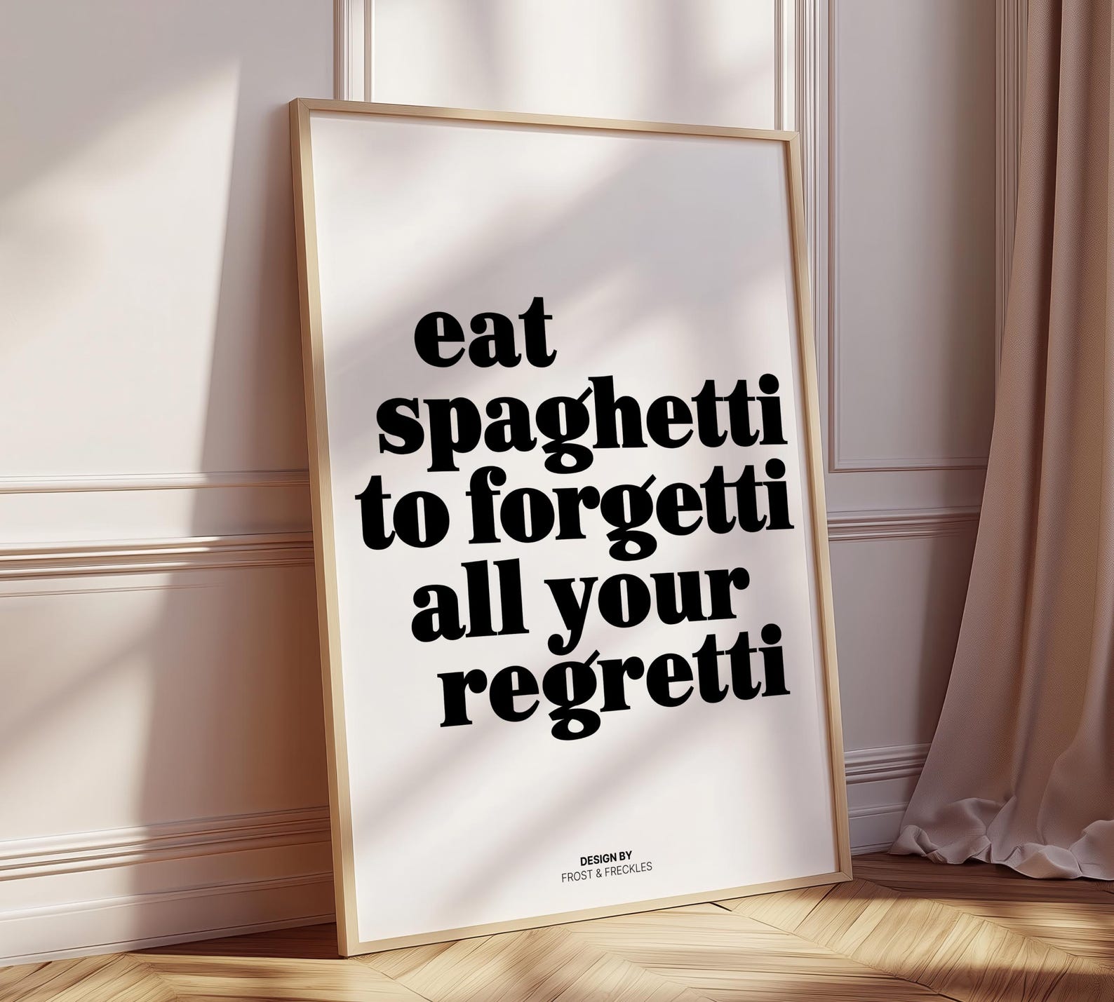Eat Spaghetti to Forgetti Regretti Print: Funny Kitchen Wall Art - Etsy