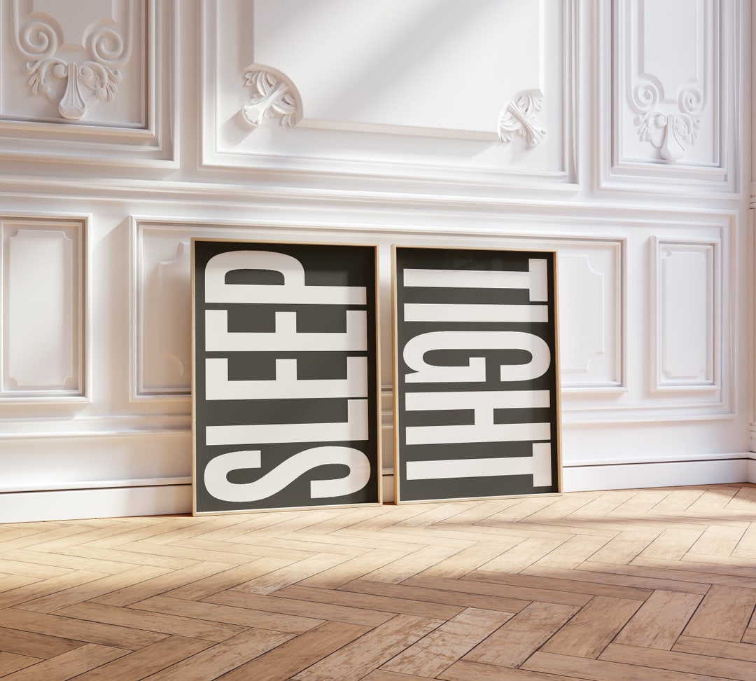 Sleep Tight Poster Set: Modern Bedroom Wall Art - Etsy