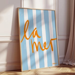 La Mer Poster, Hand Drawn French Poster, Aesthetic Living Room Art ...