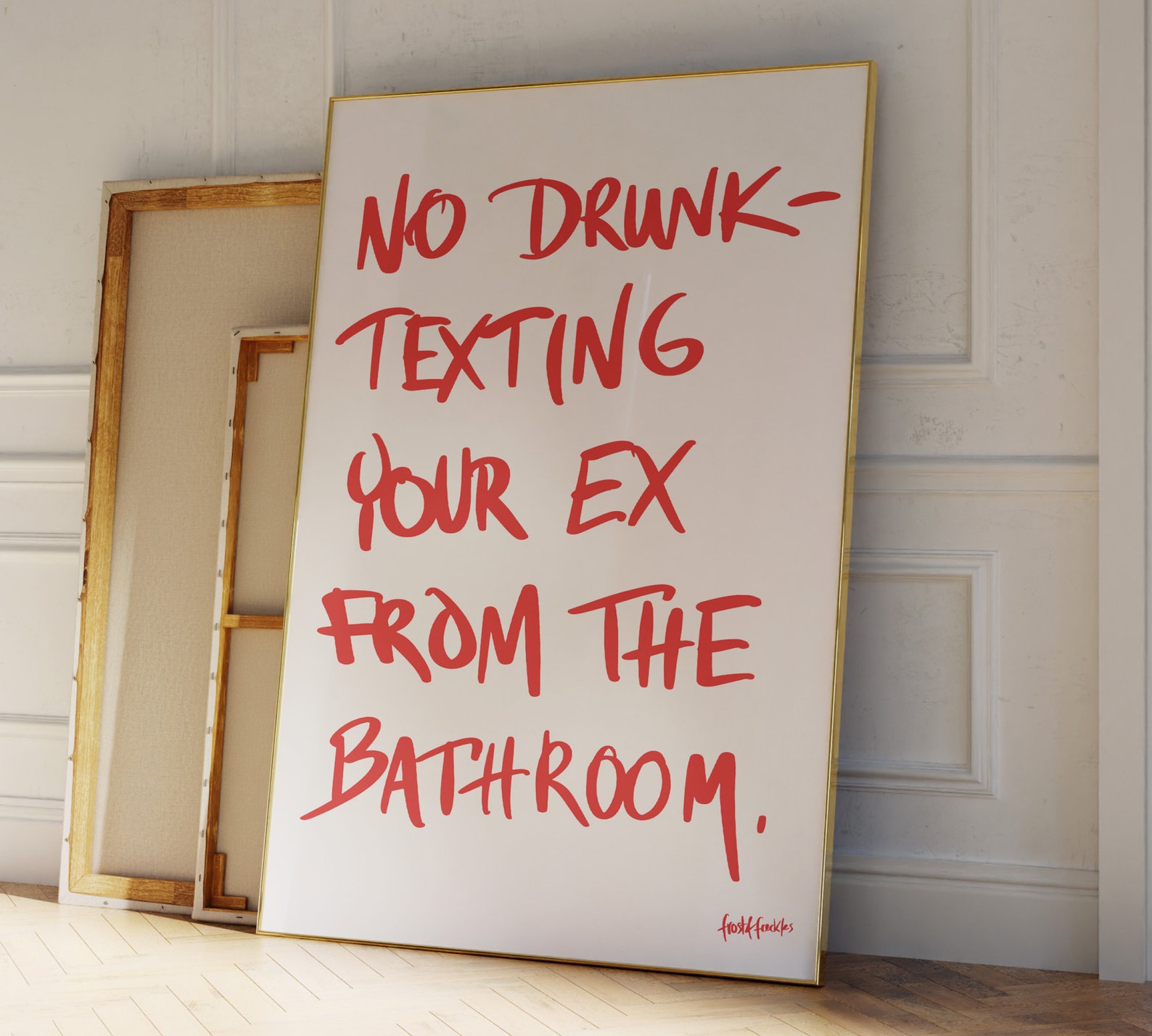 No Drunk Texting Your Ex From the Bathroom, Handwritten Poster Print ...